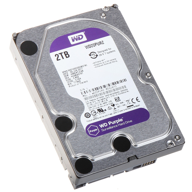 Disque dur interne Western Digital Purple Surveillance Hard Drive 2 To